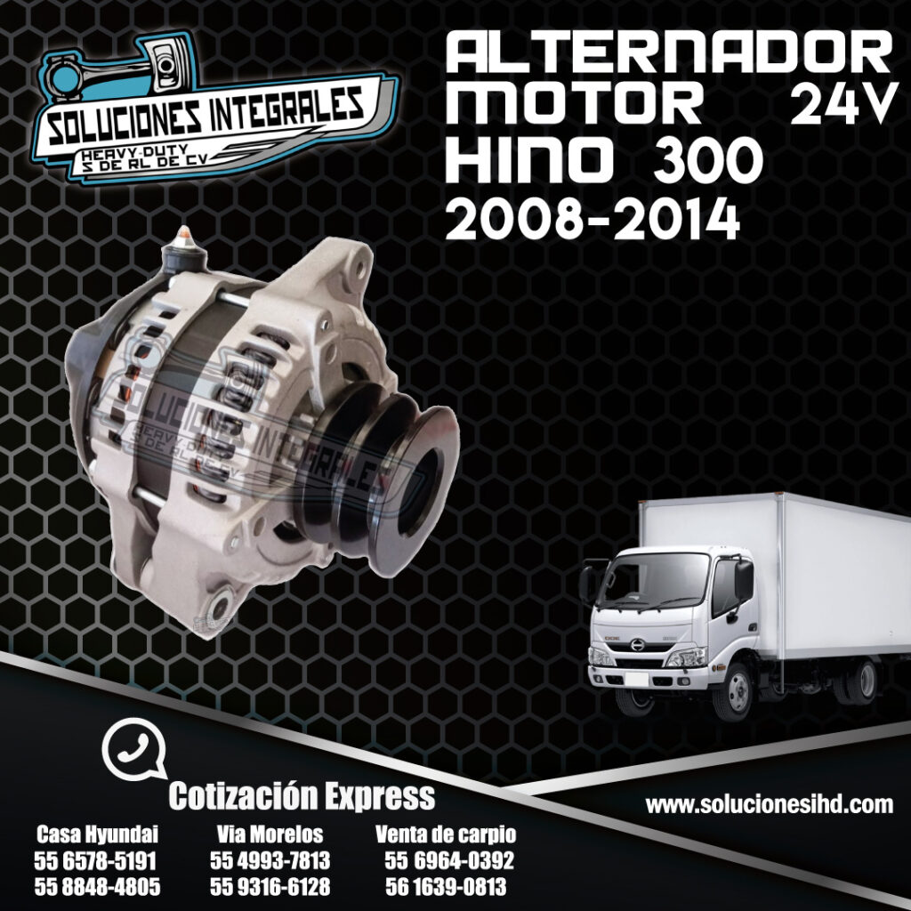 ALTERNADOR MOTOR 24V HINO 300 08/14 NO4C – Soluciones IHD