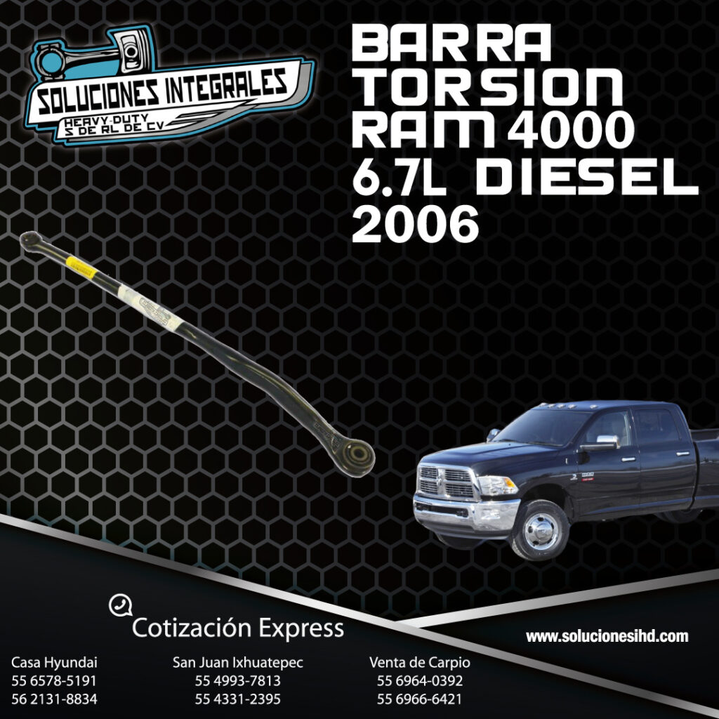 BARRA TORSION RAM 4000 6.7L – Soluciones IHD