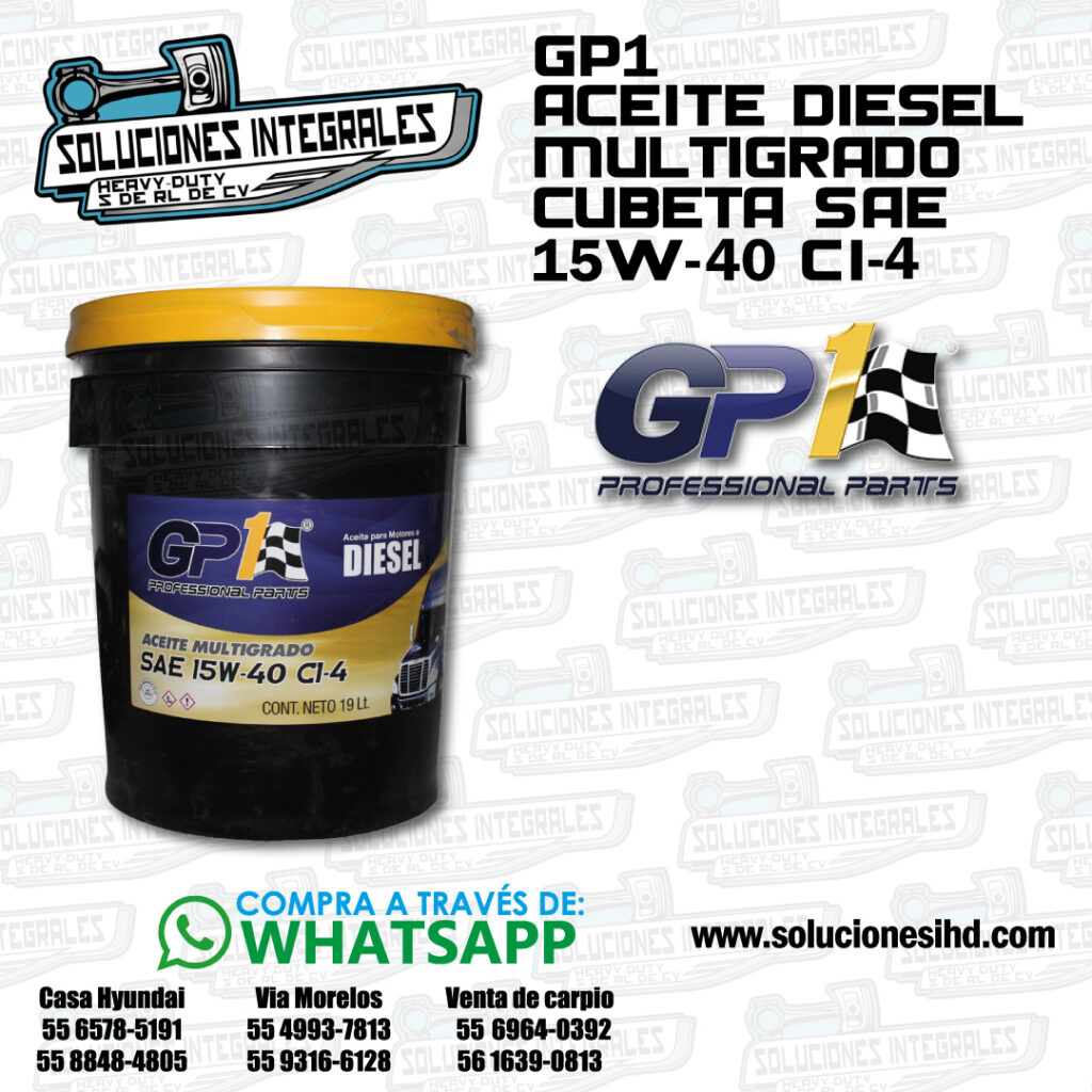 GP1 ACEITE DIESEL MULTIGRADO CUBETA SAE 15W-40 CI-4 – Soluciones IHD