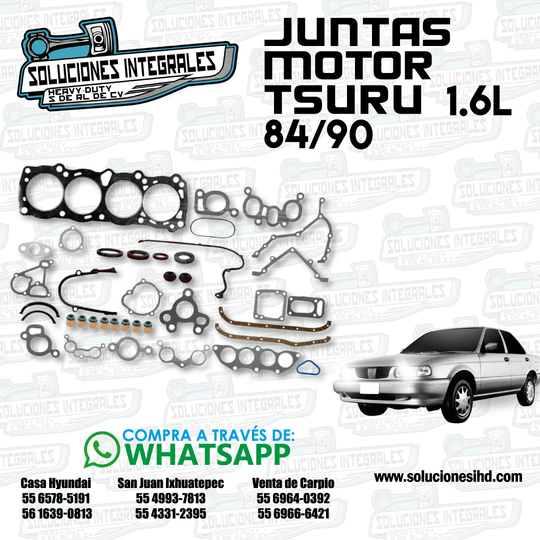 JUNTAS MOTOR COMPLETO TSURU 1.6L 8V 84 – Soluciones IHD