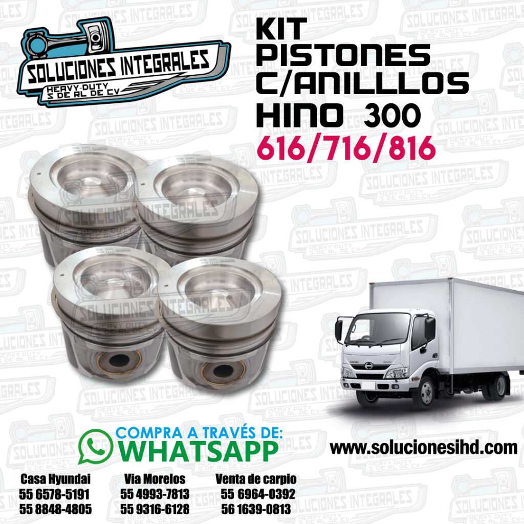 Kit Pistones C Anillos Hino 300 616 717 816 Soluciones Ihd