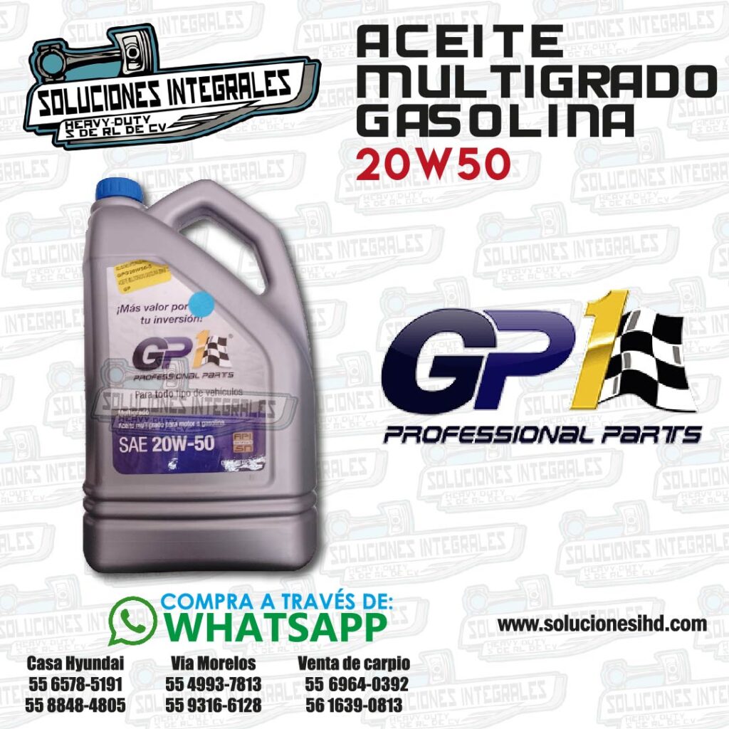 ACEITE MULTIGRADO GASOLINA 20W50 5LTS – Soluciones IHD