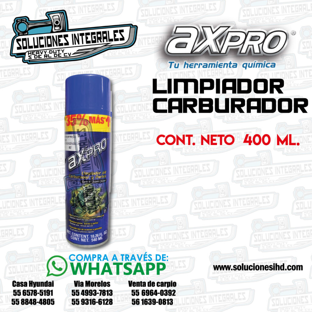 AXPRO LIMPIADOR CARBURADOR 430ML CARBUCLEAN – Soluciones IHD