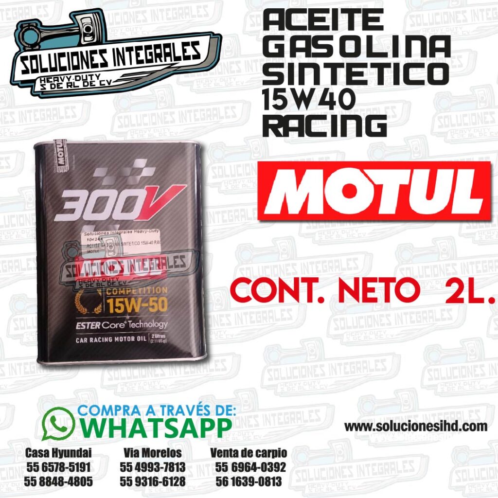MOTUL ACEITE GASOLINA SINTETICO 15W-40 RACING – Soluciones IHD
