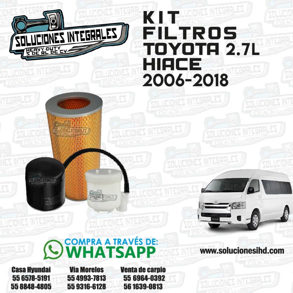 KIT FILTROS TOYOTA HIACE 2.7L 2006-2018 – Soluciones IHD